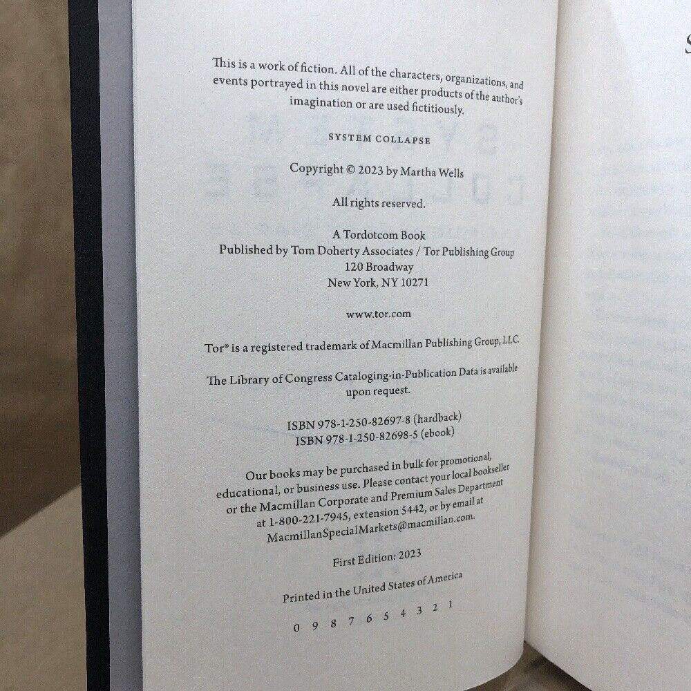 System Collapse by Martha Wells signed First Edition - Etsy