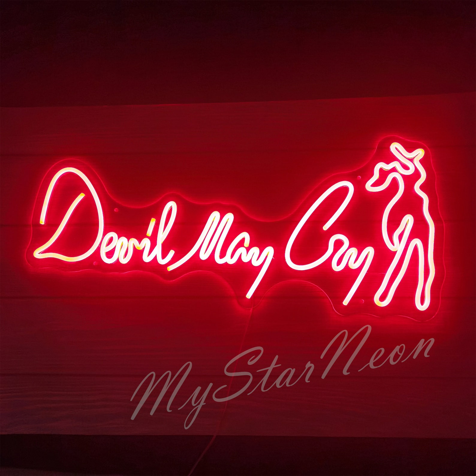 Devil May Cry Neon Sign, DMC Video Game Room Wall Decor, Bedroom Neon ...