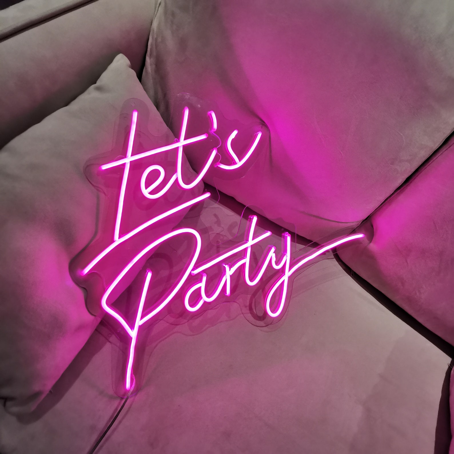 Let's Party Neon Sign Flex Led Neon Light Sign Led Text - Etsy