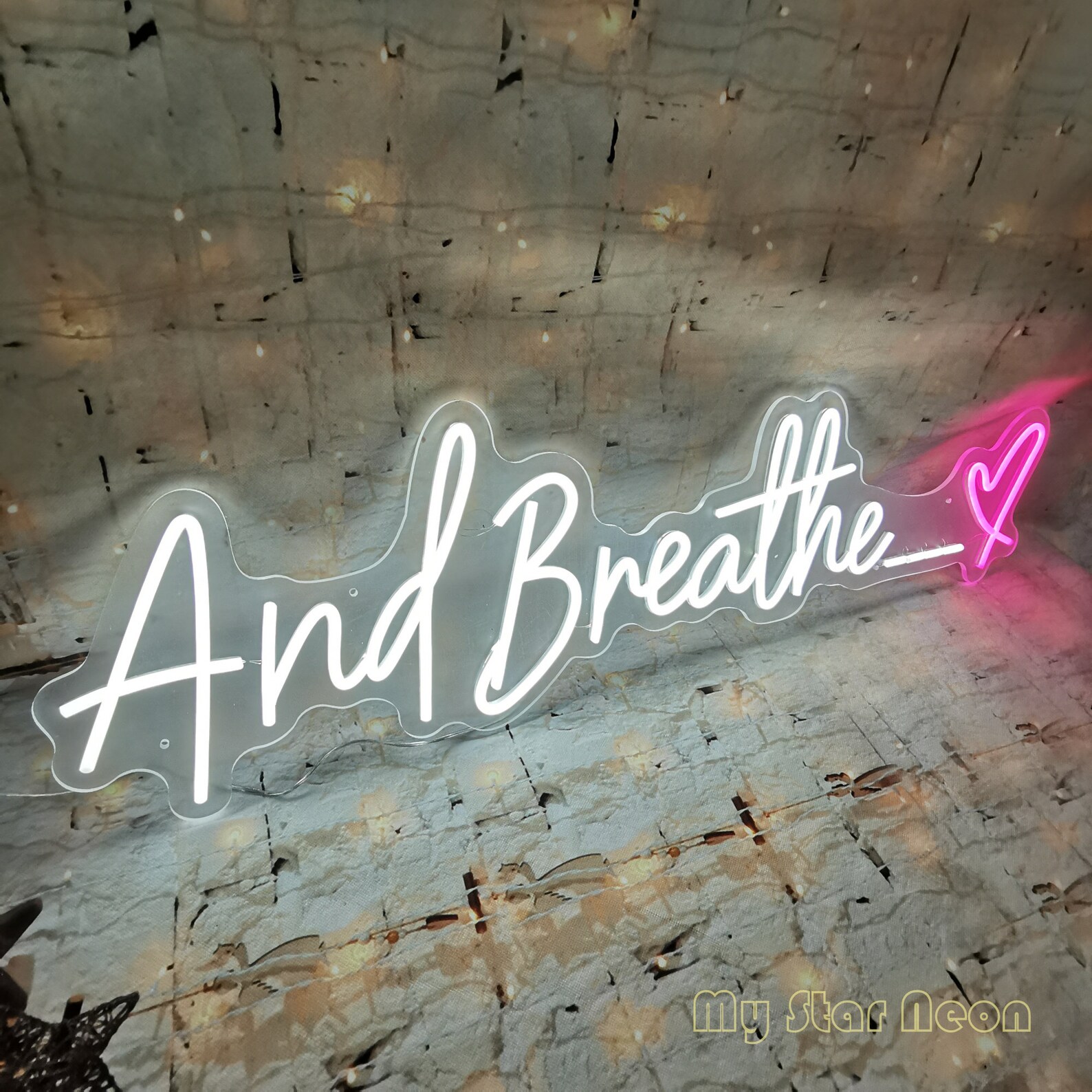 And Breathe Neon Sign,custom Neon Sign,custom Bar Club Name, Wedding ...