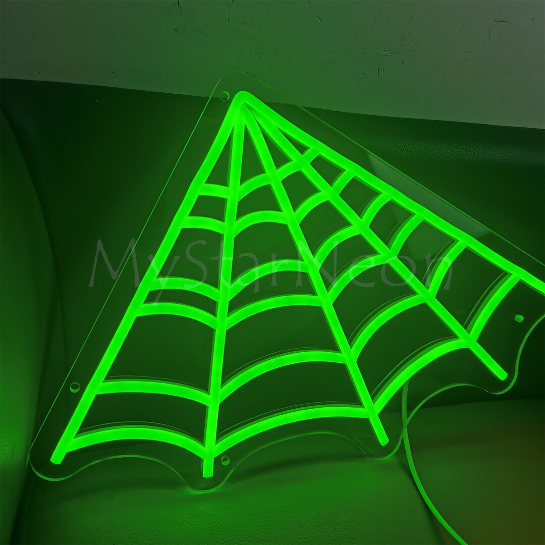 Spider Web Neon Sign, Halloween LED Neon Sign, Wall Art Decor, USB ...