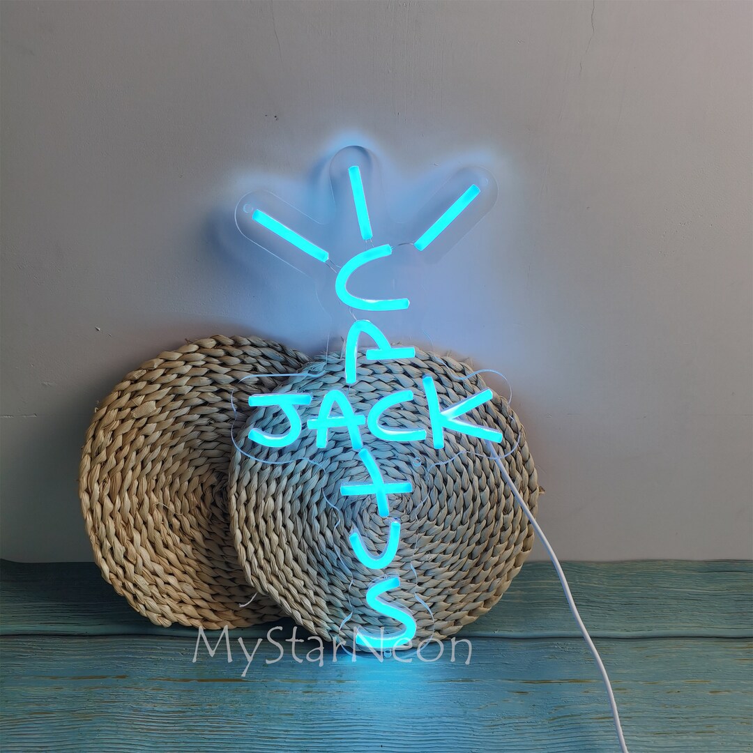 Cactus Jack Neon Sign, Cool White Letter Neon Sign, Wall Art Neon Room ...