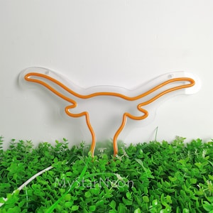 Texas Longhorn Neon Sign, Texas Wall Decor,texas Longhorns Wall Art ...