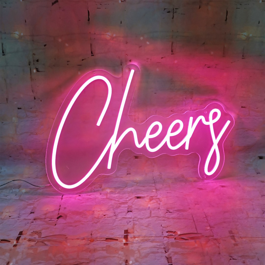 Cheers Neon Sign, Wedding LED Neon Sign, Wall Decor, Home Party Wall ...