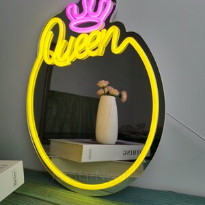 Queen Neon Sign Custom Wall Decor,mirror Wedding Decor,personalized ...