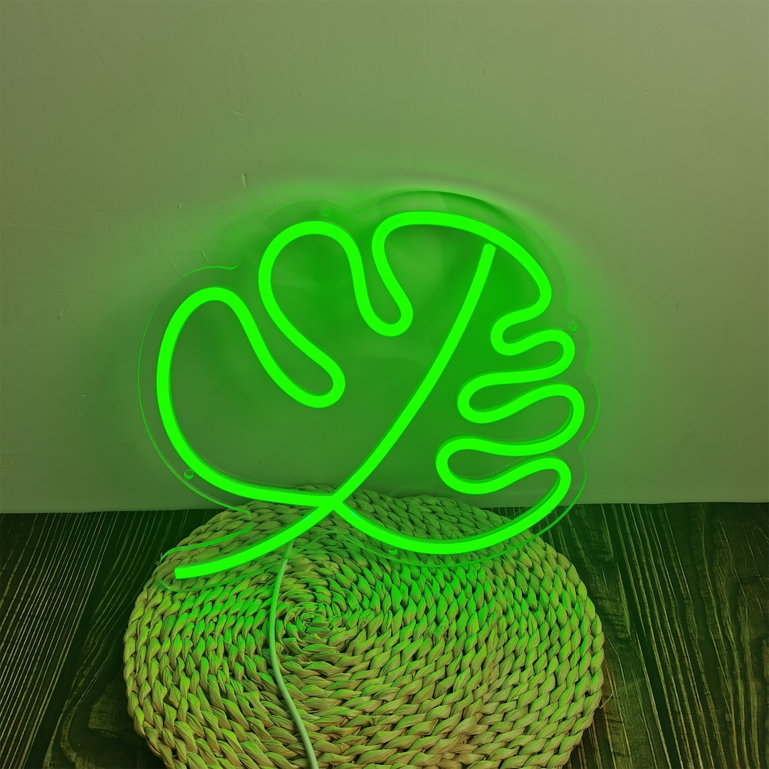 Green Leaf Neon Sign/custom Neon Sign/room Decoration Neon Sign/led ...