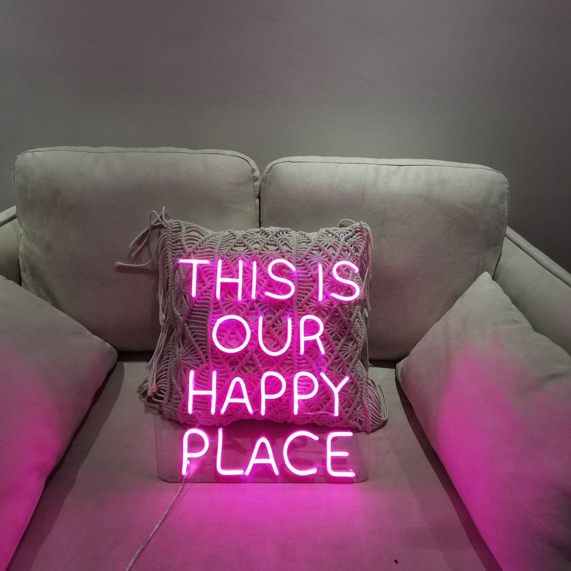 This Is Our Happy Place Neon Sign Custom Name Neon Sign LED | Etsy