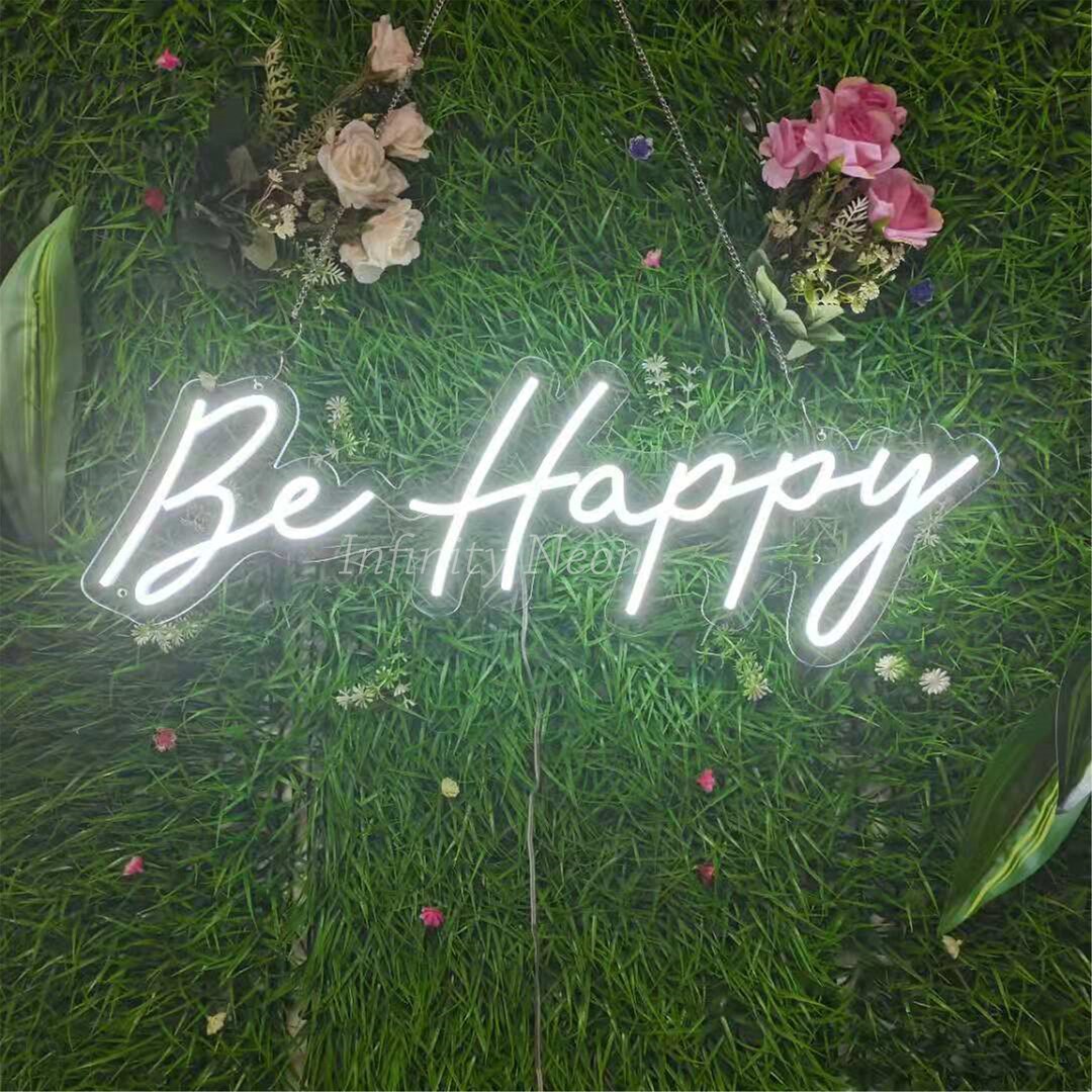 Neon Sign Be Happy ,neon Sign Bedroom,neon Lights,neon Night Light,led ...