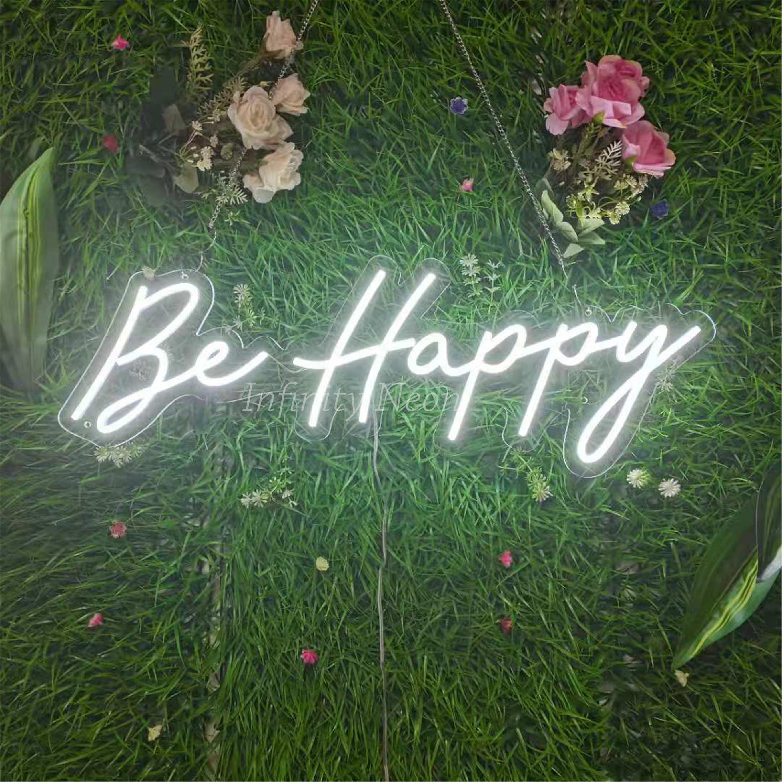 Neon Sign Be Happy neon Sign Bedroomneon Lightsneon Night - Etsy