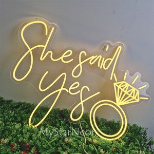 She Said Yes Neon Sign,custom Wedding Neon Sign,bedroom Neon Sign ...