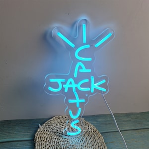 Cactus Jack Neon Sign, Cool White Letter Neon Sign, Wall Art Neon Room ...