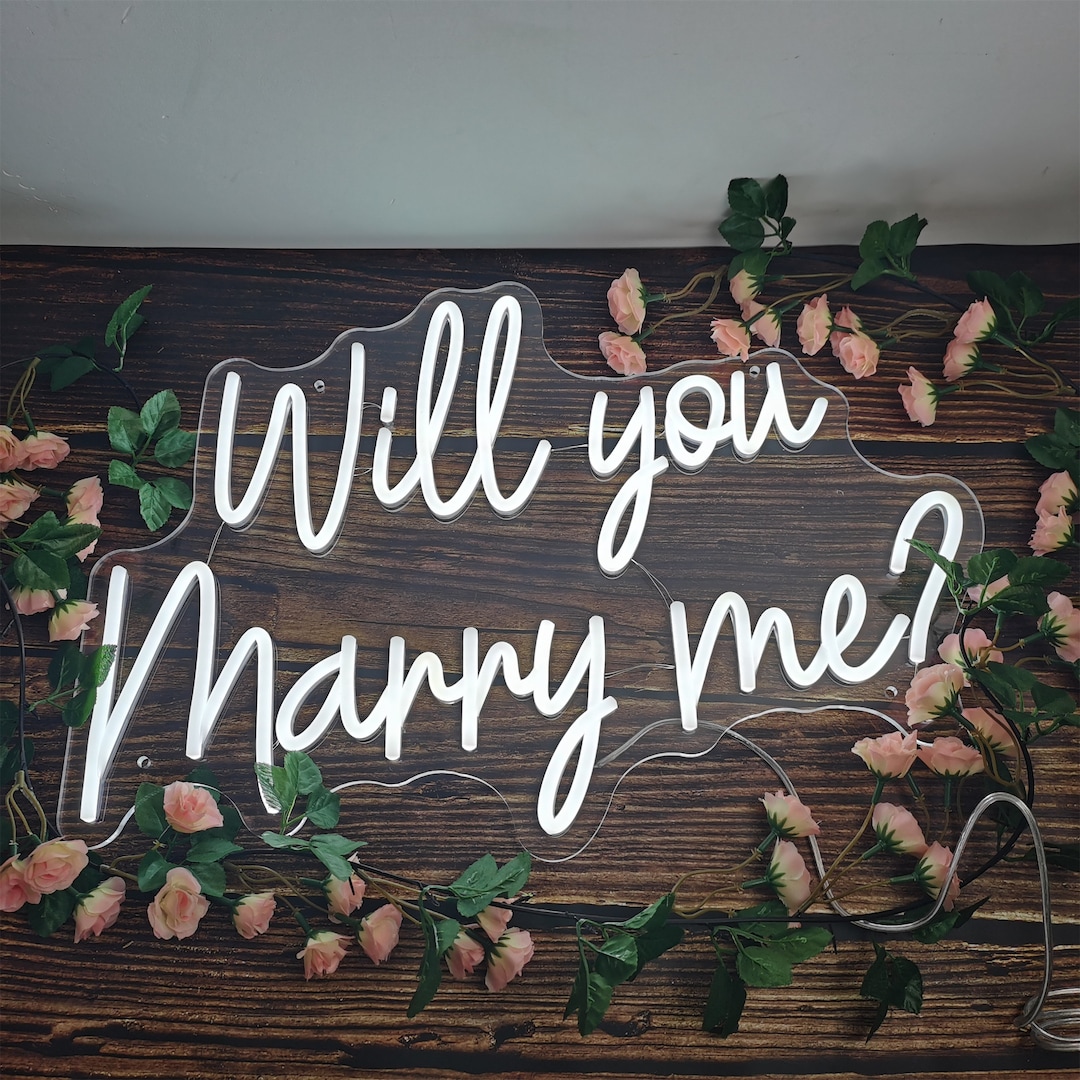 Will You Marry Me Neon Sign, Wedding Neon Sign,custom Bedroom Bar ...