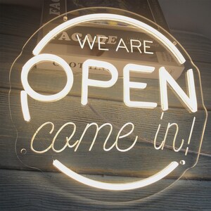 Open Neon Sign, Modern Open Sign Business Logo, Open Led Light up Sign ...