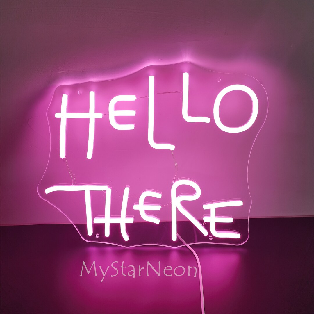 Hello, There Neon Sign, Bar Neon Sign, Personalized Gift, Halloween ...