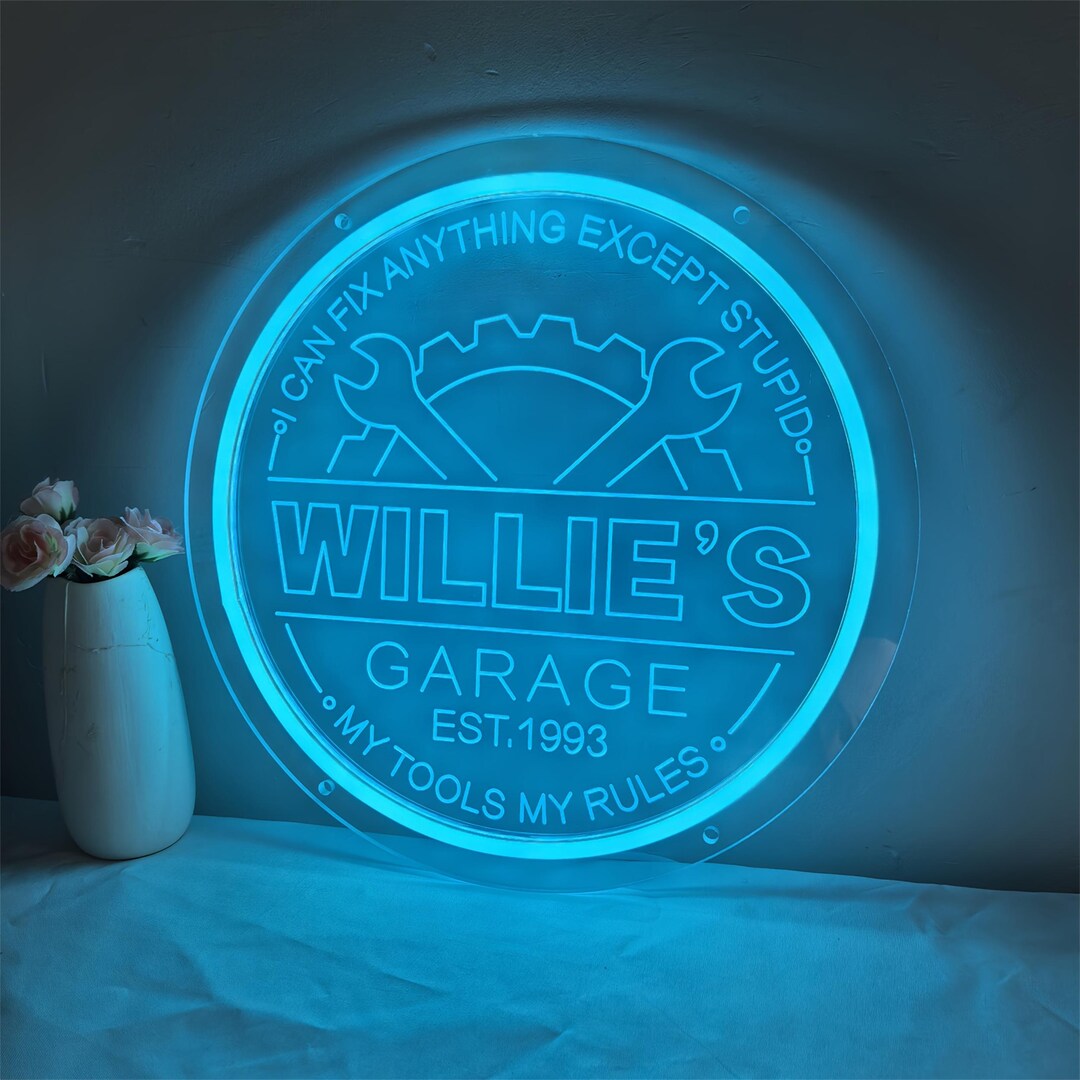 Custom Garage Sign,garage LED Neon Sign, Personalization Neon Garage ...