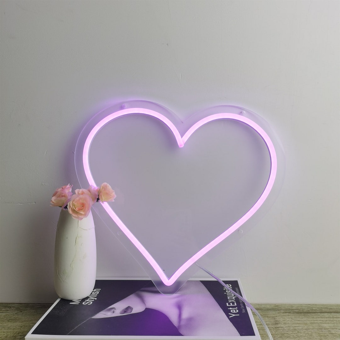 Heart Neon Sign, Custom Heart Neon Light ,led Heart Neon Sign , Neon ...