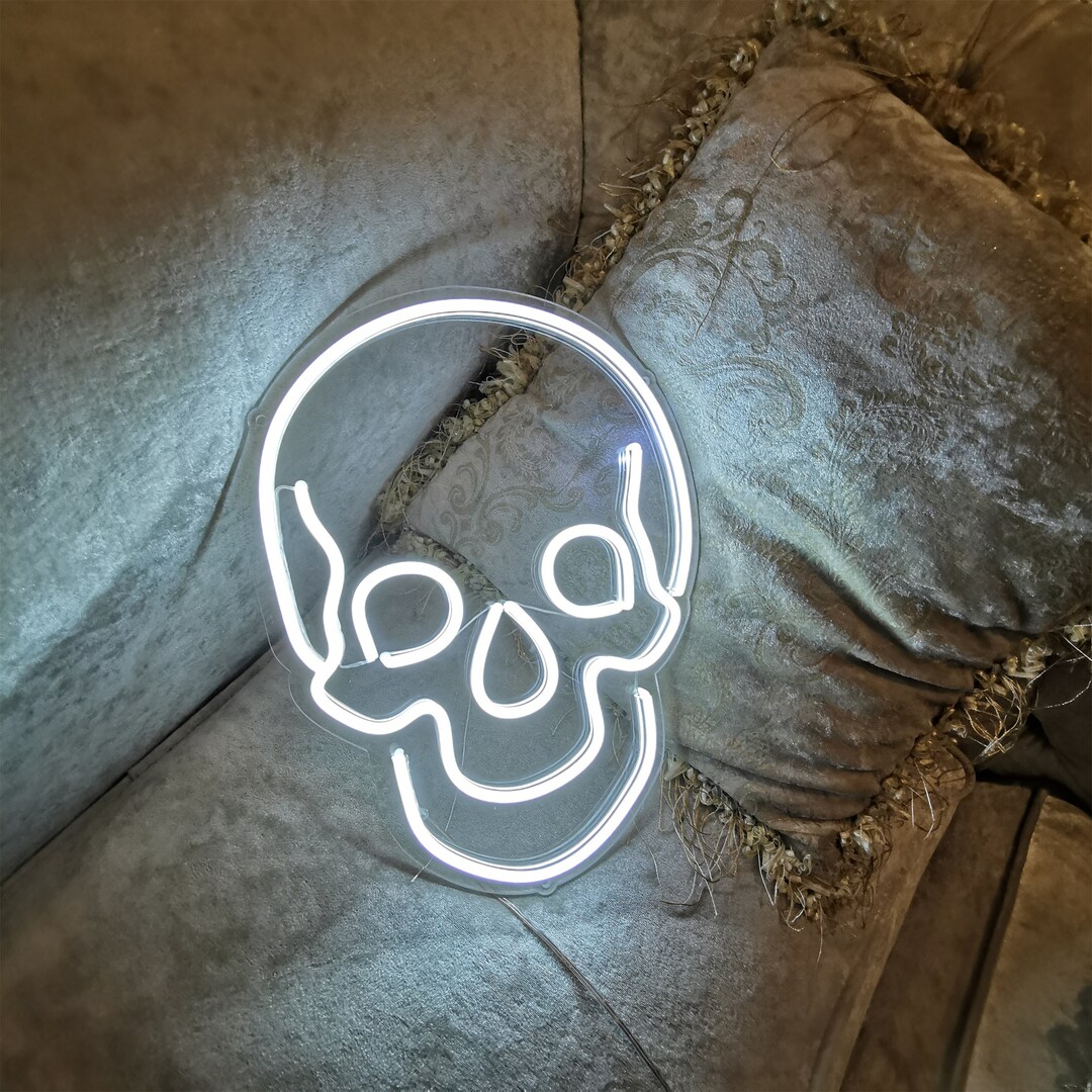Skull Head Neon Sign, Custom Handmade Art Neon Light ,skull LED Neon ...