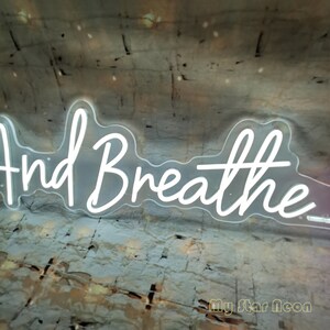 And Breathe Neon Sign,custom Neon Sign,custom Bar Club Name, Wedding ...