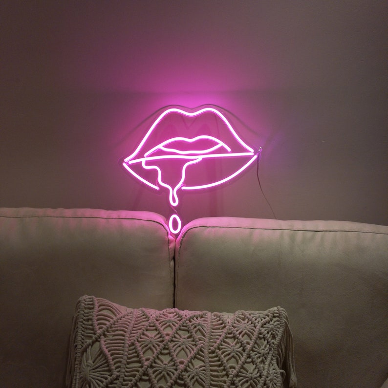 Dripping Lips Neon Sign/ Custom Neon Sign/ Custom Name Neon - Etsy