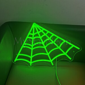 Spider Web Neon Sign, Halloween LED Neon Sign, Wall Art Decor, USB ...