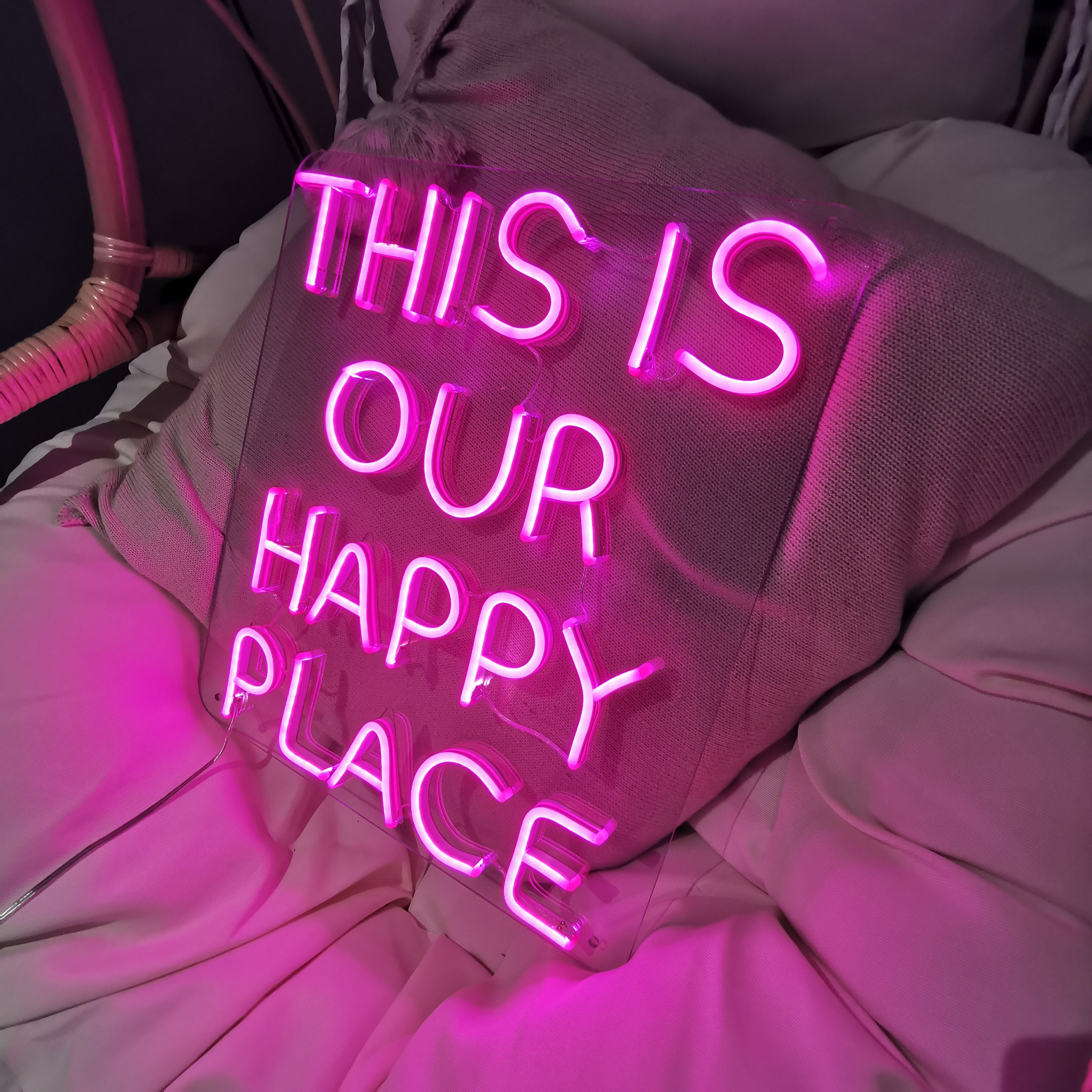 This Is Our Happy Place Neon Sign Custom Name Neon Sign LED | Etsy