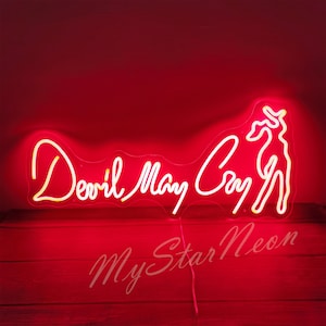 Devil May Cry Neon Sign, DMC Video Game Room Wall Decor, Bedroom Neon ...