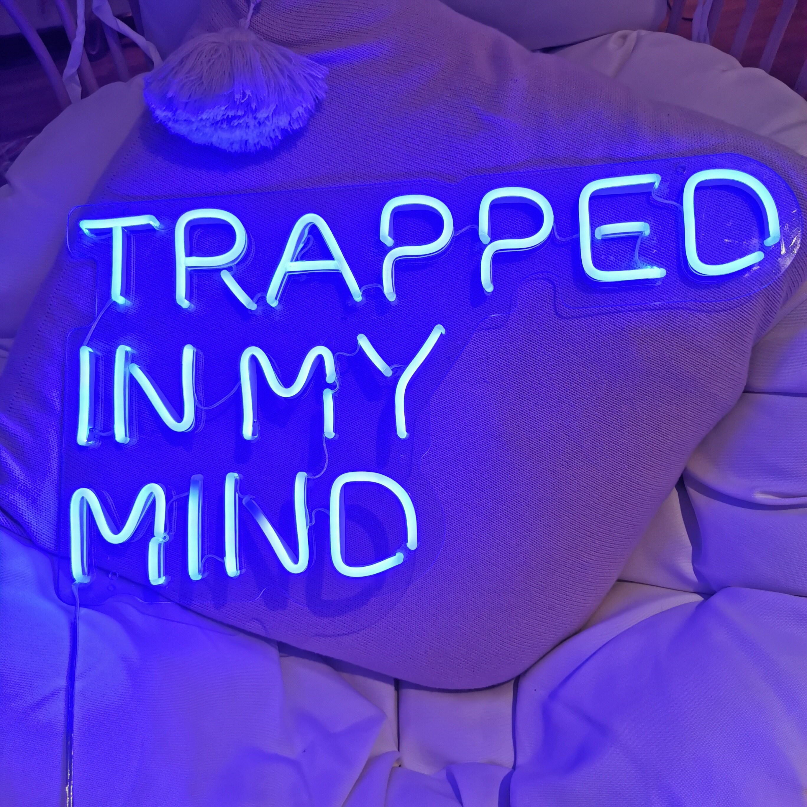 Custom Neon Sign Trapped in My Mind Flex Led Neon Light Sign Bar Decor ...