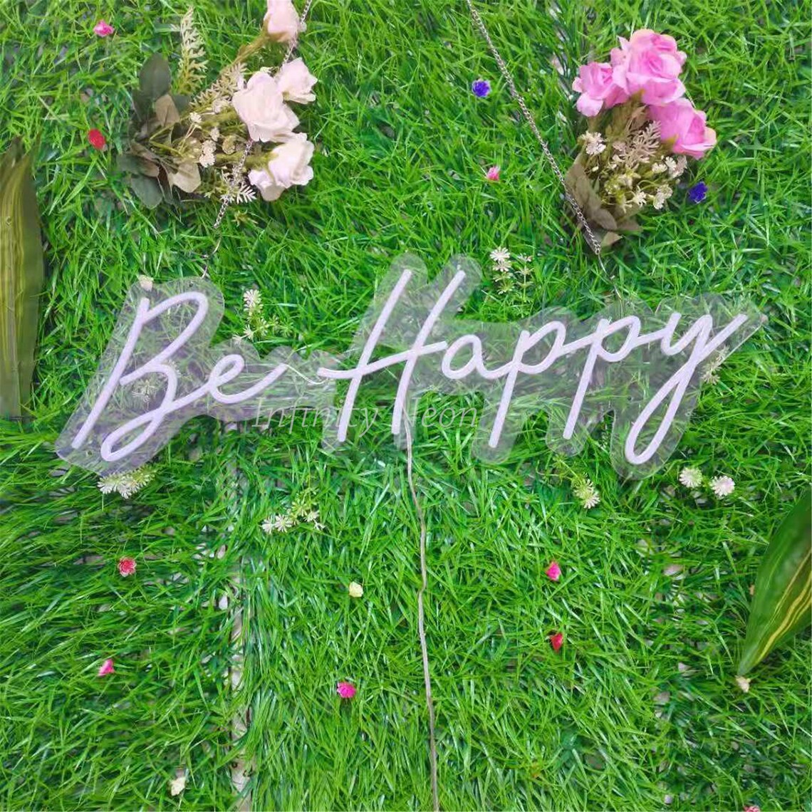 Neon Sign Be Happy neon Sign Bedroomneon Lightsneon Night - Etsy