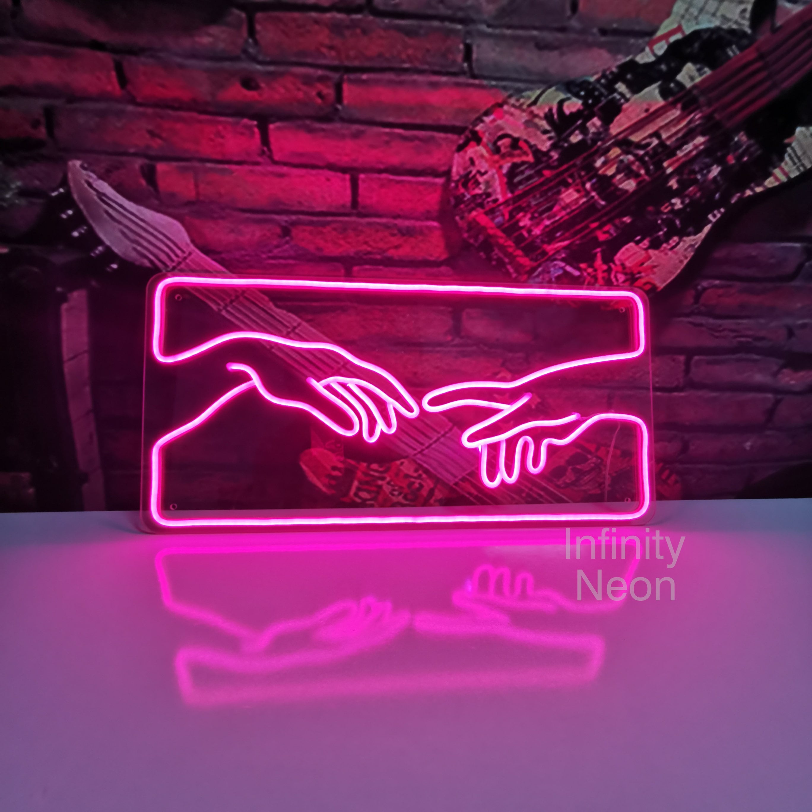 Signo de neón de manos de Dios / signo de neón personalizado / | Etsy