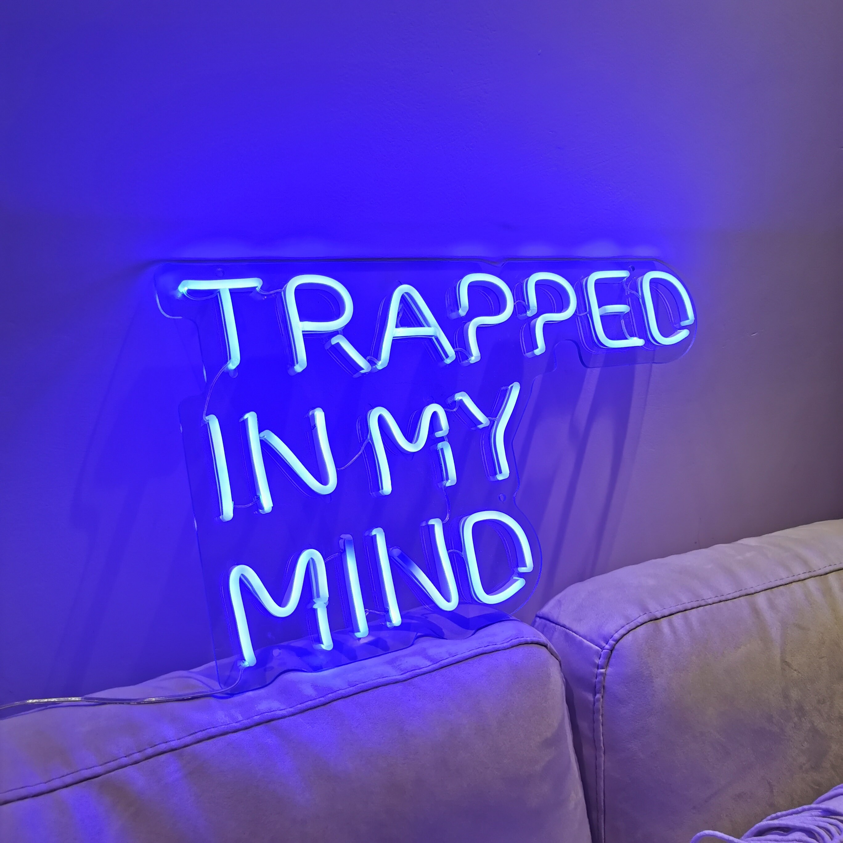 Custom Neon Sign Trapped in My Mind Flex Led Neon Light Sign Bar Decor ...
