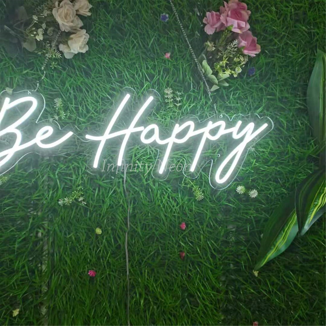 Neon Sign Be Happy neon Sign Bedroomneon Lightsneon Night - Etsy