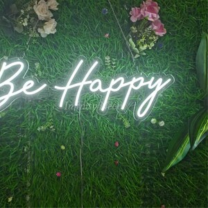 Neon Sign Be Happy ,neon Sign Bedroom,neon Lights,neon Night Light,led ...
