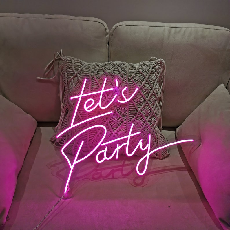 Let's Party Neon Sign Flex Led Neon Light Sign Led Text | Etsy