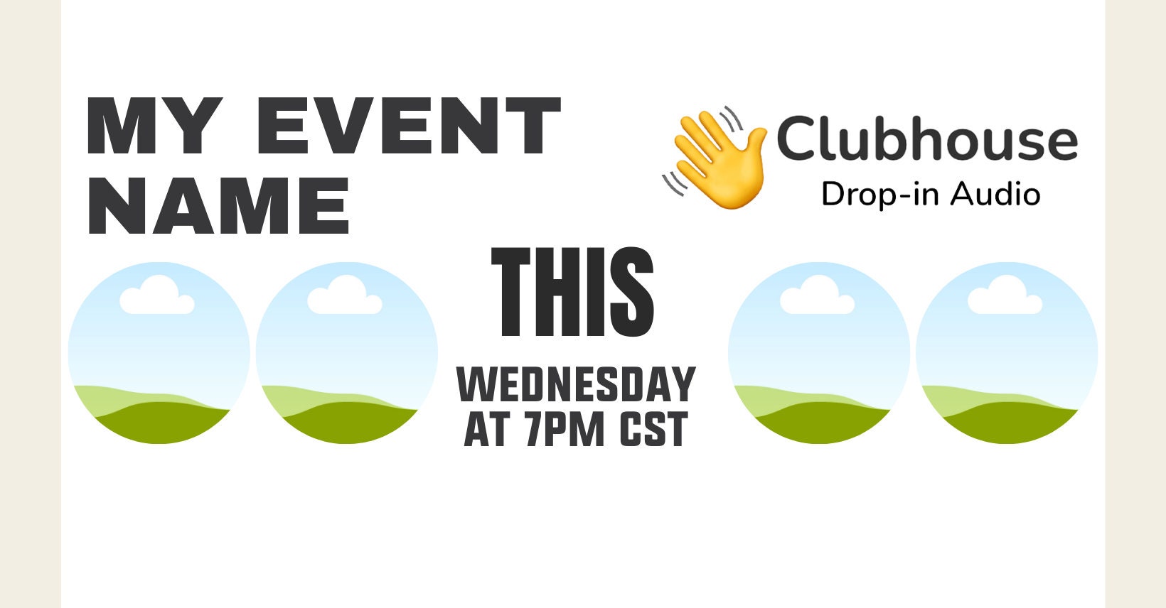 Clubhouse Facebook Cover Event Flyer Template - Etsy