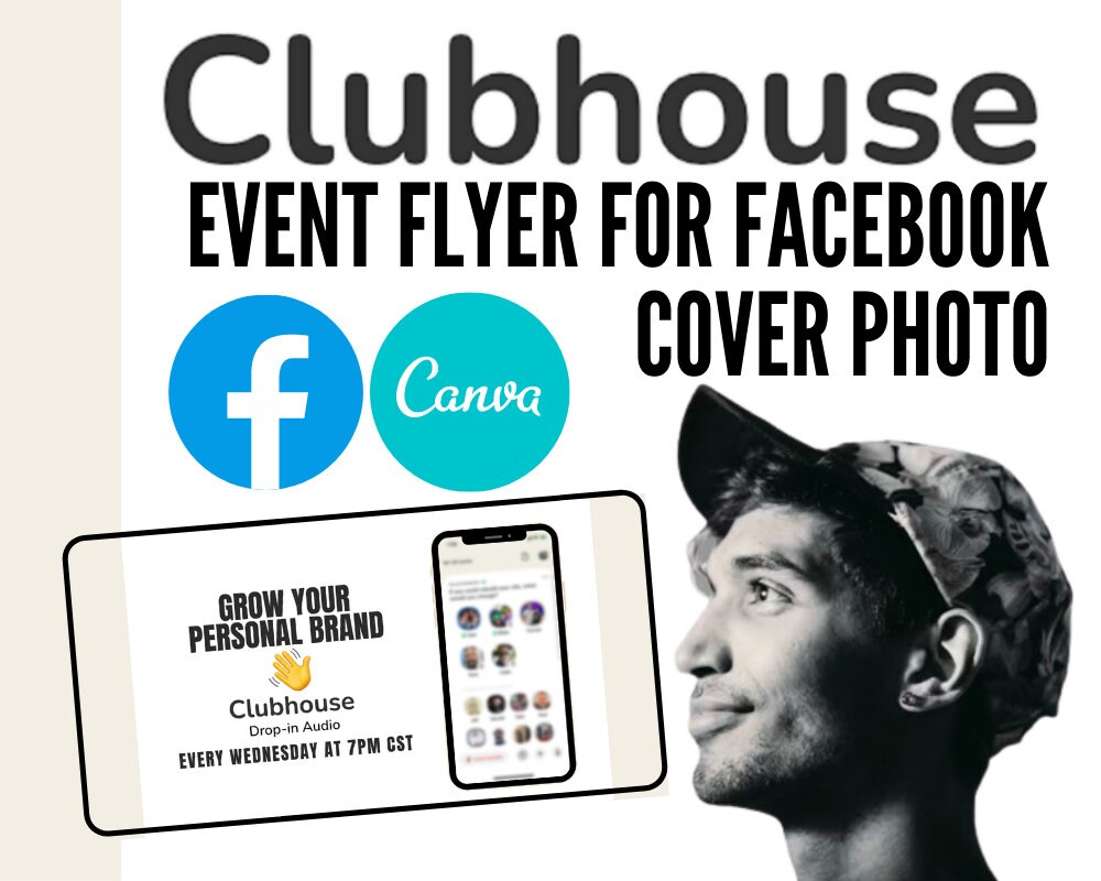 Clubhouse Facebook Cover Event Flyer Template - Etsy