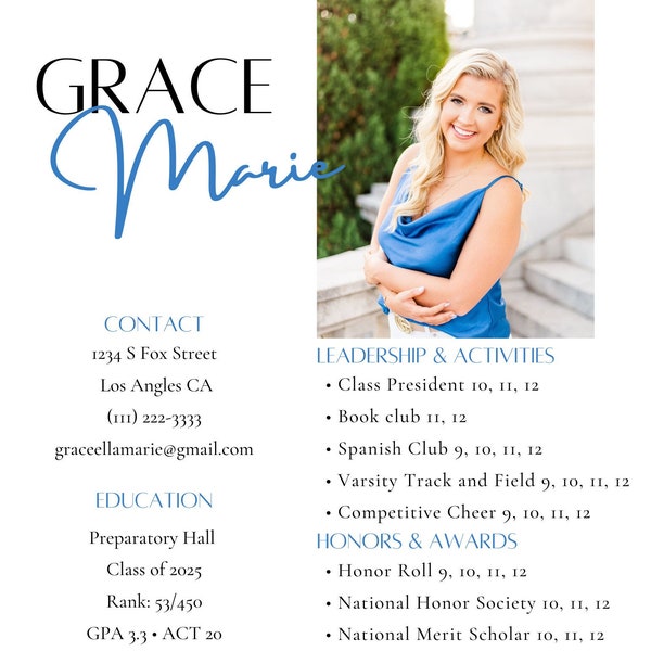 Ole Miss Sorority Resume Template - Etsy