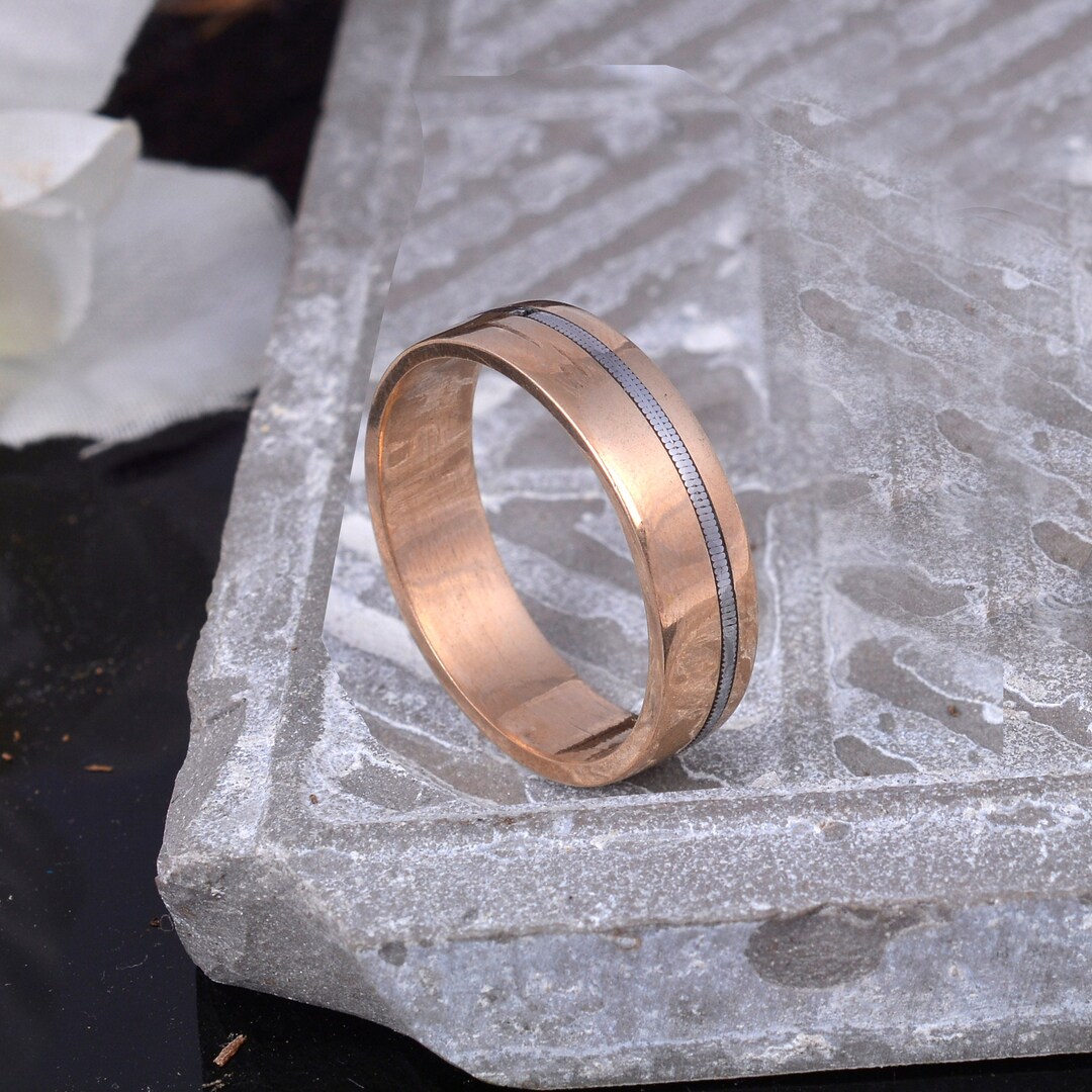 Handmade Brass Nicke Guitar String Inlay Wedding Mens Ring - Etsy