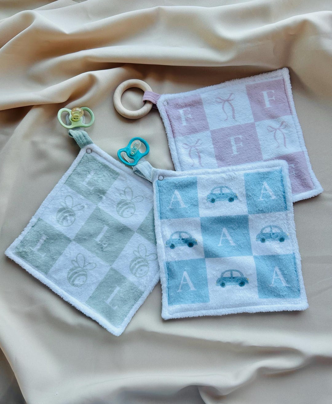 Personalized Mini Baby Blanket for Pacifier Little Lovey Binky Cotton ...