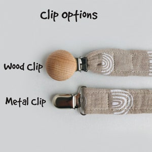 Minimalist Pacifier Clip With Custom Name Dummy Holder Muslin Fabric ...