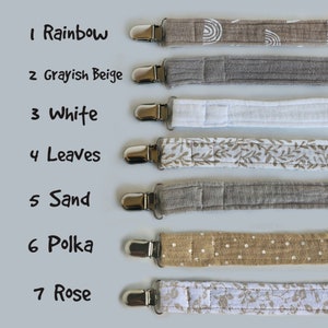 Minimalist Pacifier Clip With Custom Name Dummy Holder Muslin Fabric ...