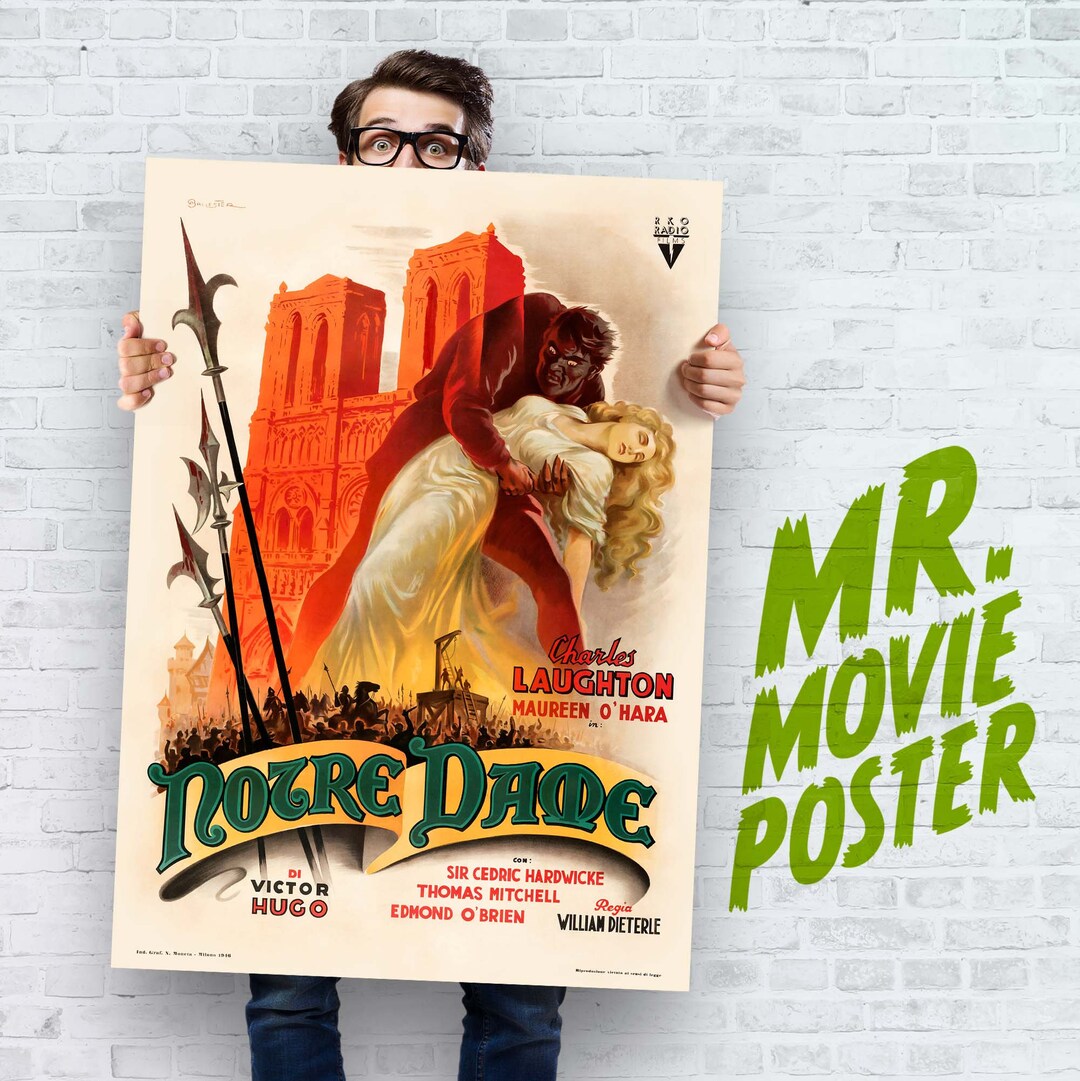 The Hunchback of Notre Dame 1939 Gothic Movie Poster High-quality ...