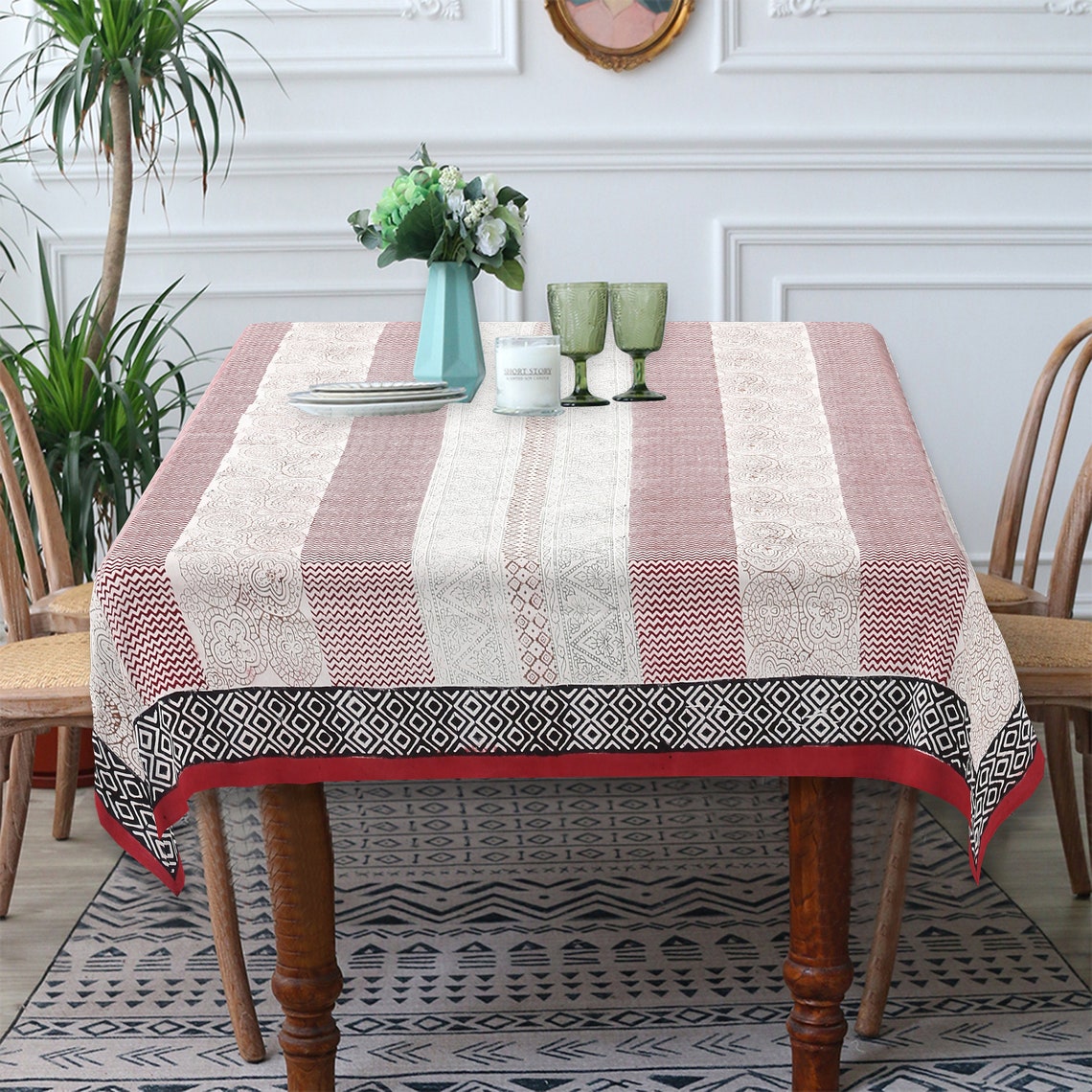 Square Cotton Table Cover Table Cloths Square Table Cover Yoga Sheet ...