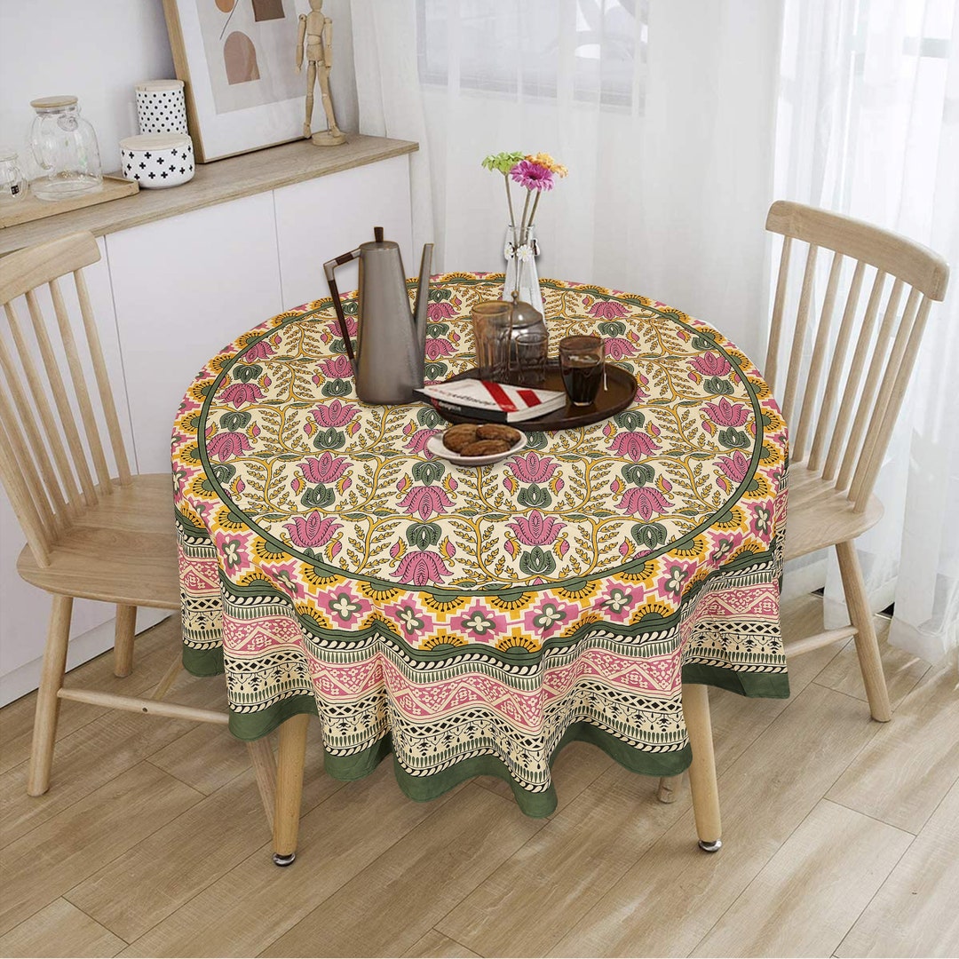 Round Cotton Table Cover, Table Cloths, Round Table Cover, Yoga Sheet ...