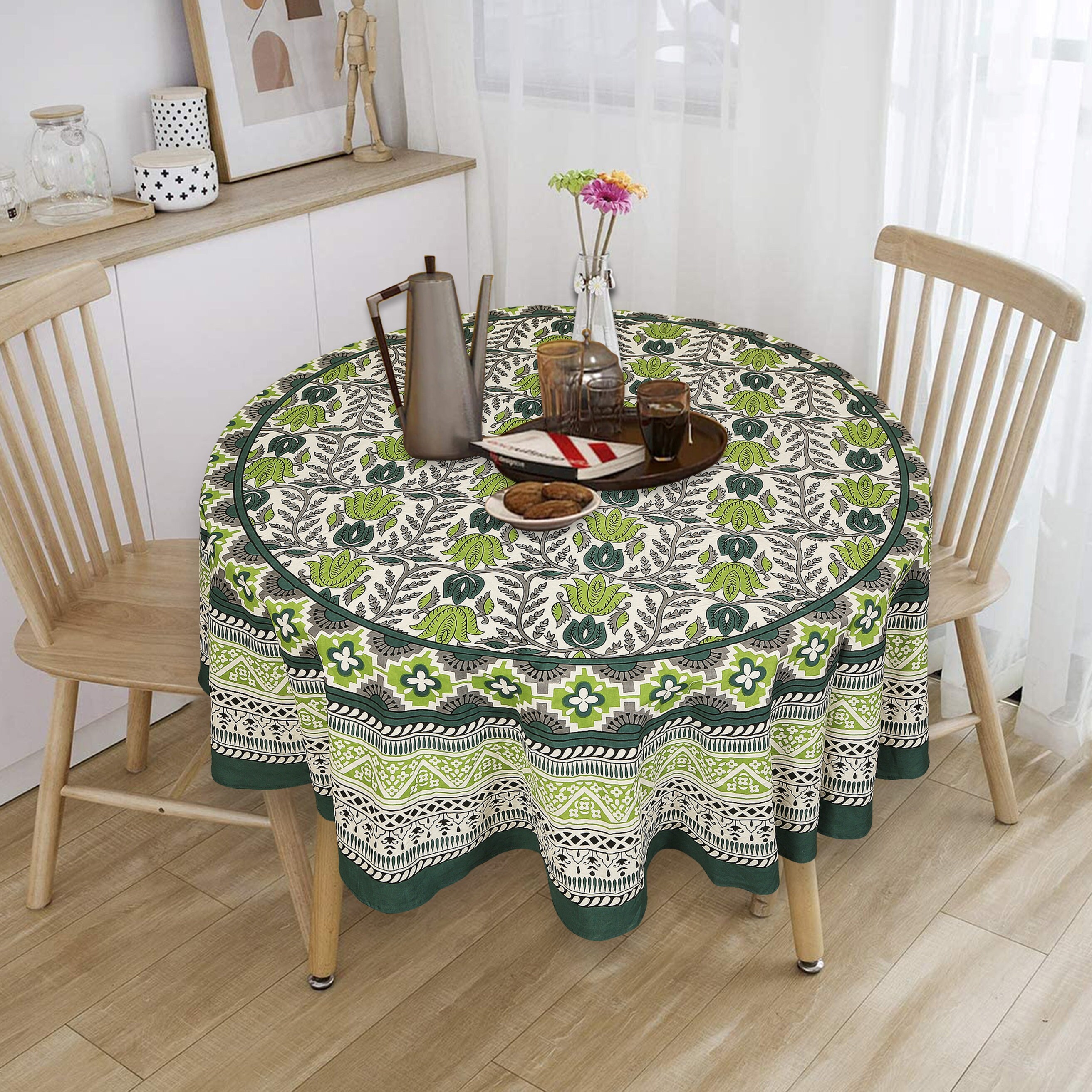 Round Cotton Table Cover, Table Cloths, Round Table Cover, Yoga Sheet ...