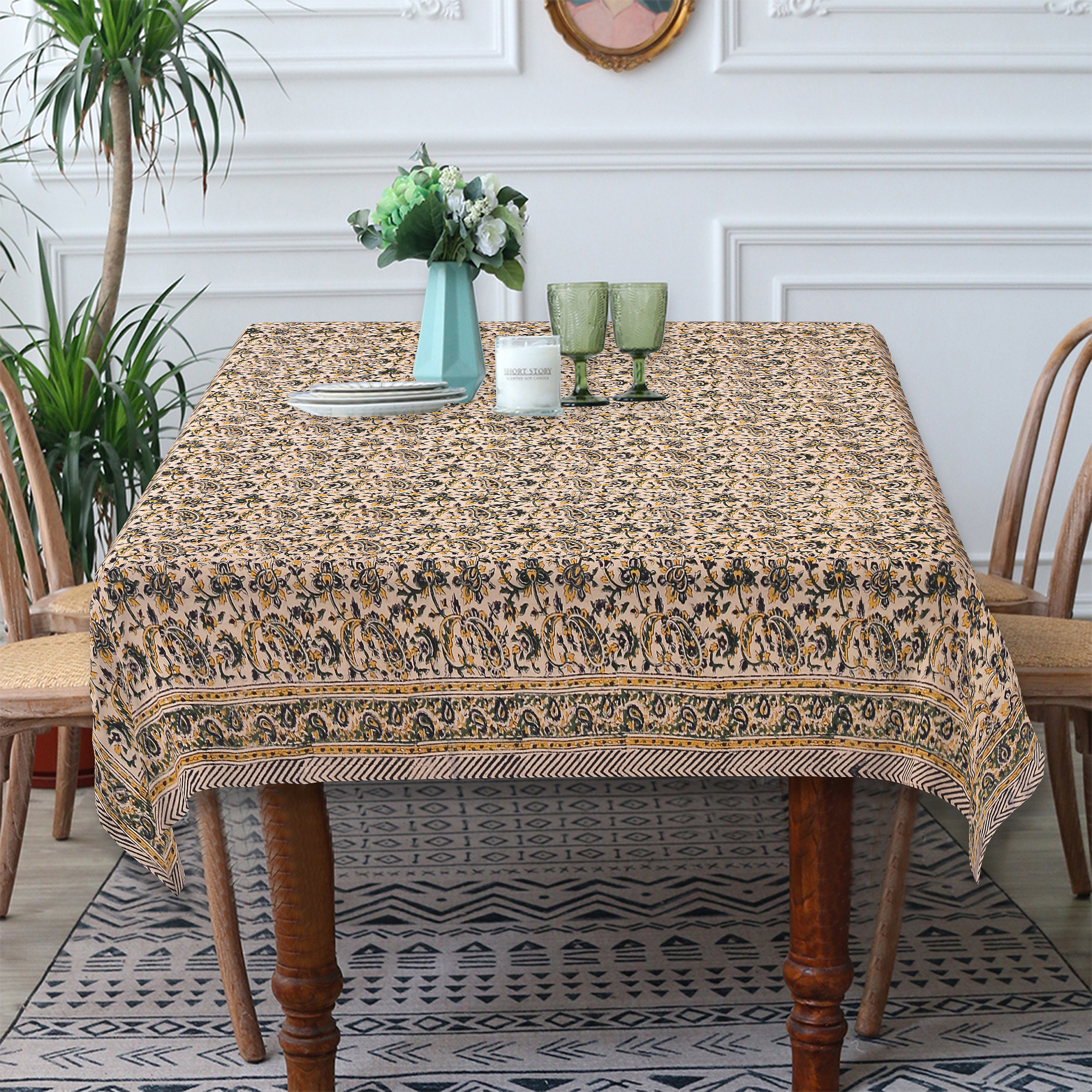 Square Cotton Table Cover Table Cloths Square Table Cover Yoga - Etsy