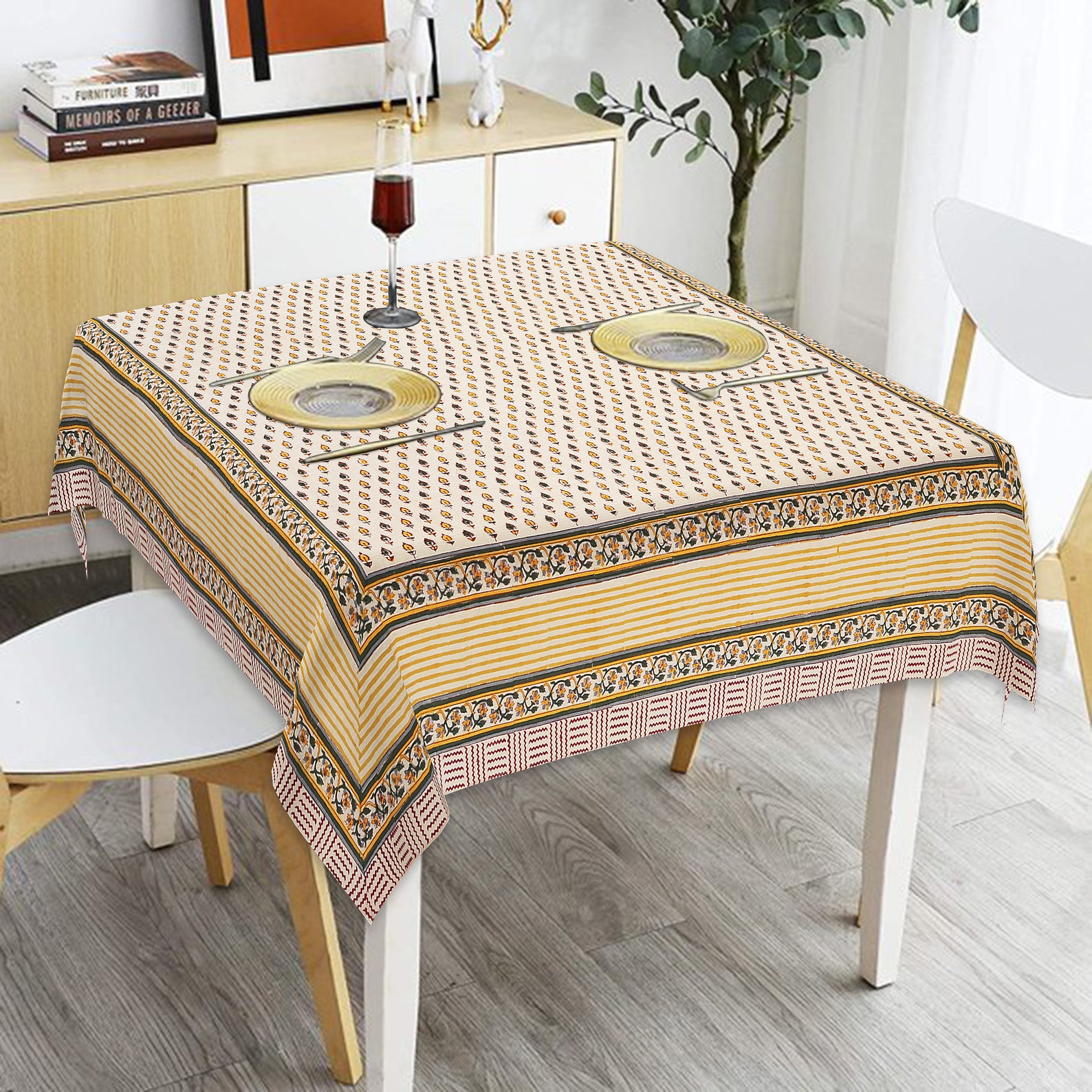 Square Cotton Table Cover Table Cloths Square Table Cover Yoga - Etsy