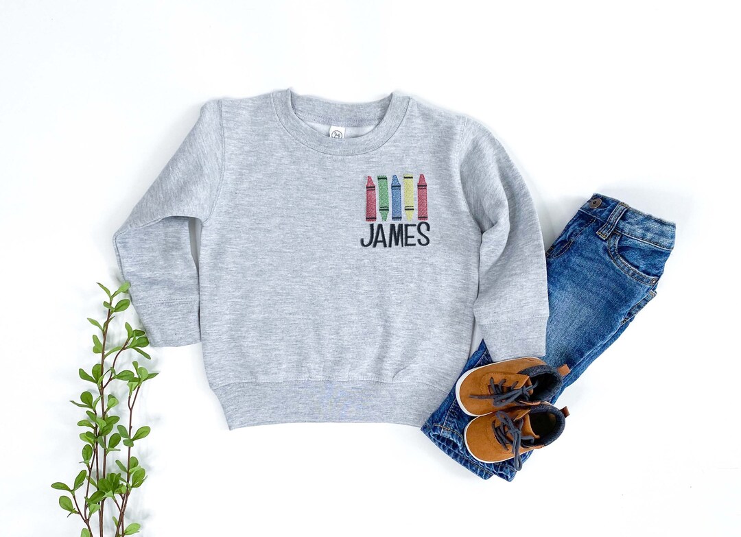 Back-to-school, Kids Back to School Sweatshirt, Crayons Monogram ...