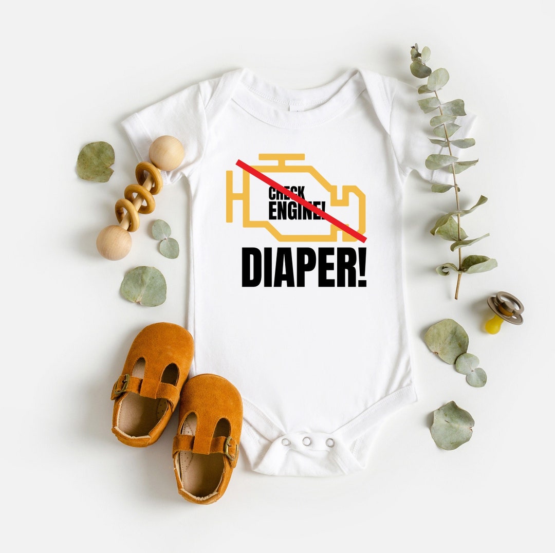 Check Engine Baby Onesie®- Funny Poopy Diaper Baby Onesie® - Cute ...