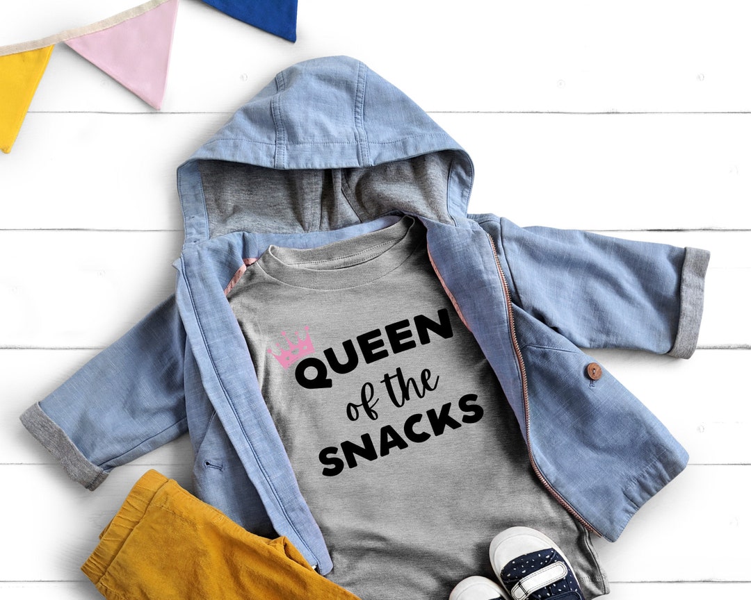 Funny Snack Queen Toddler Tee, Foodie Kids Shirt, Queen of the Snacks ...