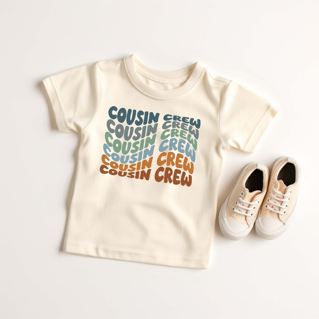 Retro Cousin Crew Kids Shirt, Boho Cousin Shirts, Toddler Natural Shirt, Cousin Matching Shirt ...